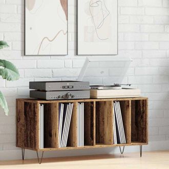 vidaXL Meuble &agrave; vinyles Bois ancien 100 x 38 x 48 cm Bois ding&eacute;nierie vidaXL