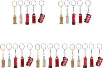 Cabilock 25 Stk Souvenir Taschenanh&auml;nger Roter Telefonzellen-Schl&uuml;sselanh&auml;nger britisch London Schl&uuml;sselanh&auml;nger Telefonzelle englischer Schl&uuml;sselanh&auml;nger Zink
