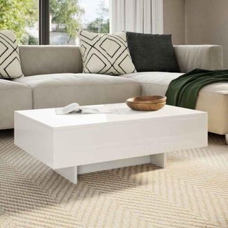 vidaXL Table basse blanc brillant Vidaxl