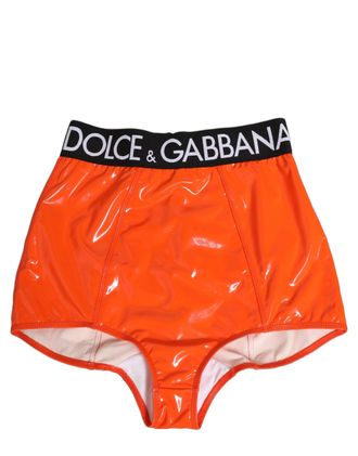 Dolce & Gabbana Womens Orange Polyester Logo High Waist Girdle Underwear Elastane Clothing
