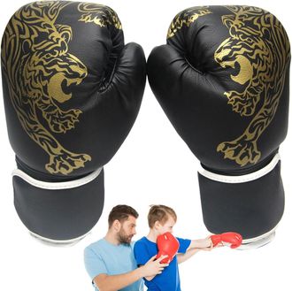 Generic Boxsack Handschuhe - Professionelle Lederboxausrüstung, Junior Animal Print Martial Arts Protectors, Einstellbare Handballenauflage für Training | Bel