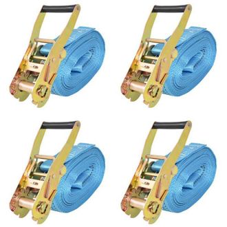 vidaXL Ratschen-Spanngurte 4 Stk. 4 Tonnen 8m&times;50mm Blau Vidaxl