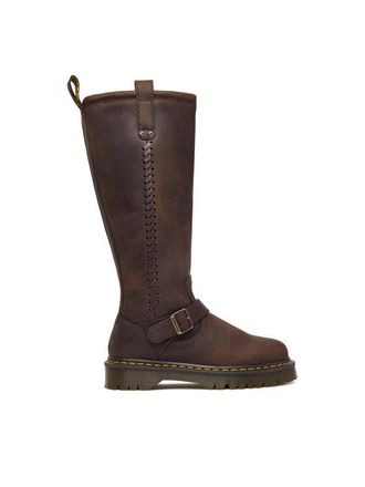 Dr. Martens Stiefel ANISTONE KNEE HIGH CRAZY HORSE DM41871200 Braun