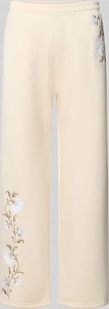 Review Straight Fit Sweatpants mit floraler Stickerei