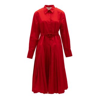 Valentino Garavani Robe chemise pliss&eacute;e - Femme - Robes - Rouge - Taille: 36 FR