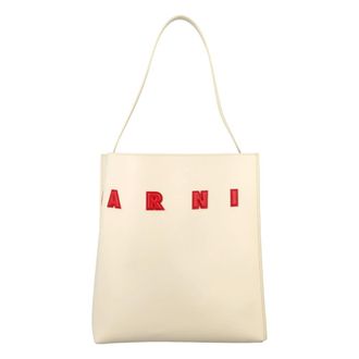 Marni Femme, Sacs, Beige, Taille: ONE Size Ivory Red Medium Museum Tote Bag
