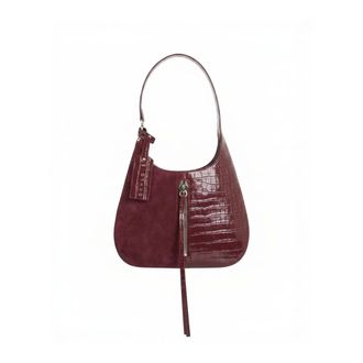 John Richmond Sac Bandouli&egrave;re Bi-Mati&egrave;re Imprim&eacute; Crocodile - Femme - Sacs - Rouge - Taille: ONE Size