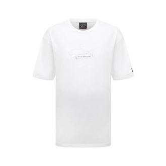 Paul & Shark Bedrucktes Baumwoll-T-Shirt - - Tops - Herren - Wei&szlig; - XL