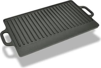 vidaXL Plateau de Gril R&eacute;versible Fonte 50x23 cm Plaque de Cuisson Barbecue
