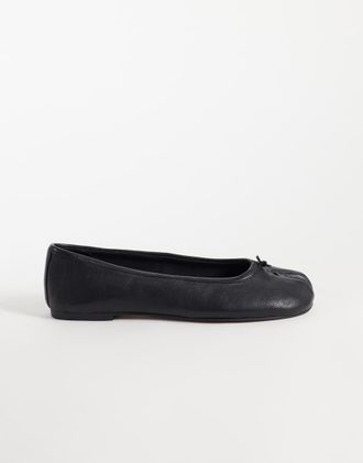 Steve Madden ballerines &agrave; bout fendu en cuir noir