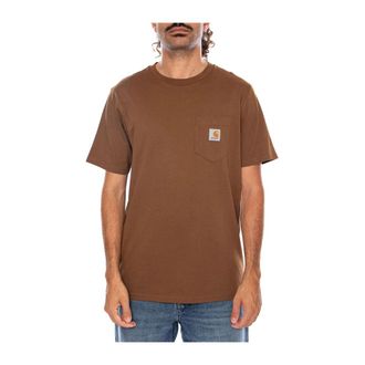 Carhartt Work in Progress S/S Pocket T-Shirt - - Tops - Herren - Braun - M