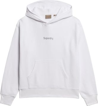 Superdry Damen City Hoodie mit lockerer Passform und Core-Logo Brillant Wei&szlig; 42
