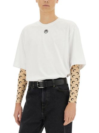 Marine Serre Jersey Cotton T-Shirt - White