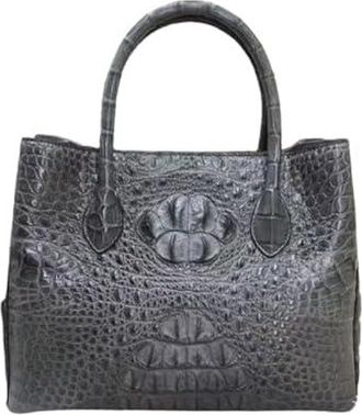 Generic Sac cabas pour femme en cuir de crocodile v&eacute;ritable, bleu ciel, Corful. Sac &agrave; main bandouli&egrave;re simple en cuir dalligator v&eacute;ritable