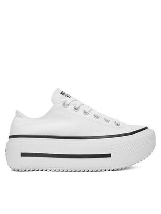 Converse Sneakers aus Stoff Chuck Taylor All Star Lift Double Stack Platform A15491C Wei&szlig;