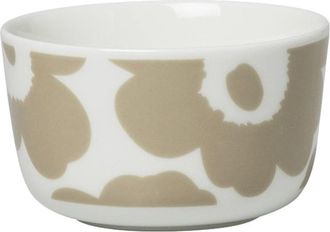 Marimekko Schale, Schälchen, Dessertschale, Müslischale - Oiva-Unikko - Beige-Weiß - Steingut - 6 x 9,5 cm (S)