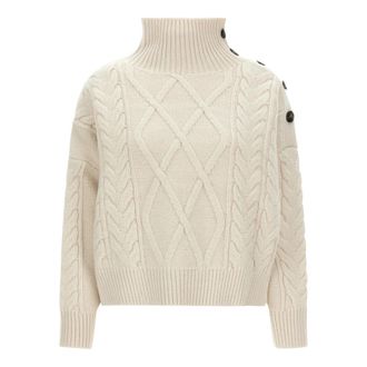 Yves Salomon Gekn&ouml;pselter Woll-Kaschmir-Pullover - - Knitwear - Damen - Beige - S
