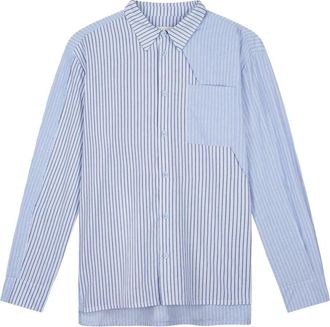 Arte Homme, Chemises, Bleu, Taille: M Assimetrical Long Shirt