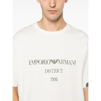 Emporio Armani Logo-Print Cotton T-Shirt - White