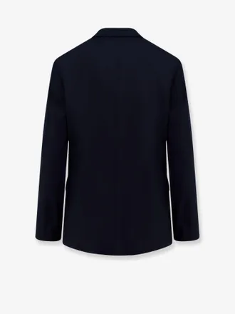 Alysi Womens Blazer Virgin Wool-Blend Blue Polyester Blazers Jacket