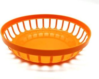 Kimmel Br&ouml;tchenkorb Obstkorb Servierk&ouml;rbchen Obstschale Brotschale Mehrweg bruchsicher stapelbar, Kunststoff, Orange