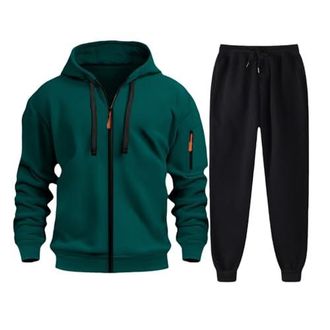 Generic Homme Jogging Surv&ecirc;tement, Veste Sweat Zipp&eacute; &Agrave; Manches Longues Et Pantalon 2 Pi&egrave;ces, Doux Et Confortable, V&ecirc;tements Chaud Sport &Eacute;l&eacute;gant Couleur Unie A