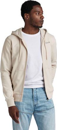 G-Star G-Star RAW Herren Back Graphic Zip Through Hooded Sweatshirt, Beige (Whitebait D24769-D562-1603), XS