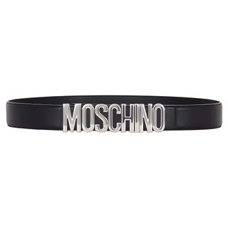 Moschino Femme, Accessoires, Noir, Taille: M Ceinture mate avec logo Lettering iconique