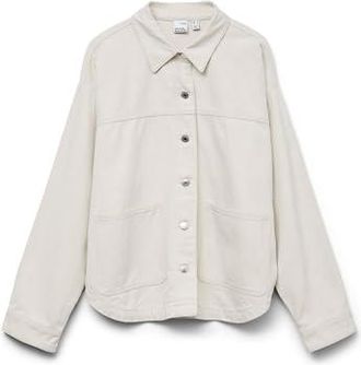 Vero Moda Chemise en Jean Femme avec Boutons et Poches, Couleurs:créme, Taille:XL