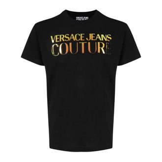 Versace Jeans Couture Schwarze T-Shirts - - Tops - Herren - Schwarzk - M