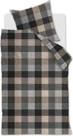 Beddinghouse Beckett bettwäsche-Set 2 TLG. - 135x200 - Grau - Flanell - mit Reißverschluss