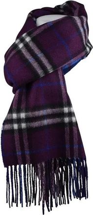 Burberry T&uuml;cher & Schals - Reversible Plaid Cashmere Scarf With Fringed Ends - Gr. unisize - in Schwarz - f&uuml;r Damen