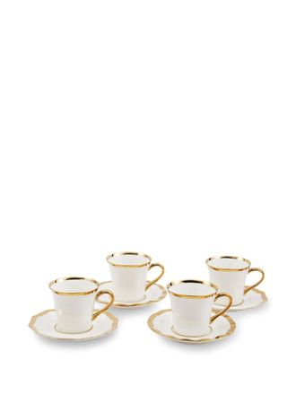 Pols Potten lot de quatre tasses à café Golden Finds - Blanc