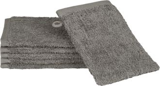 ROSS Premium Uni Handt&uuml;cher Boucle Schiefer, Waschhandschuh 16x22 cm