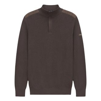 Bugatti Pull demi-zipp&eacute; - Homme - Pulls - Brun - Taille: L