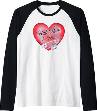 Trendy Apparel Valentines Day Hate That for You Heart & Pin Raglan