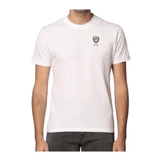Blauer Wei&szlig;es Nypd Logo T-Shirt mit kurzen &Auml;rmeln - - Tops - Herren - Wei&szlig; - M