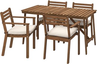 IKEA ASKHOLMEN Tisch+4 Armlehnstühle/außen