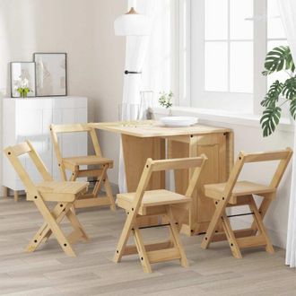 vidaXL Vidaxl - Chaises &agrave; manger pliables lot de 4 Corona bois massif de pin