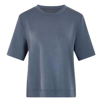 Marc Cain T-shirt avec d&eacute;tails pliss&eacute;s - Femme - Tops - Bleu - Taille: 42 FR