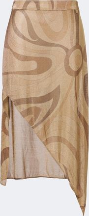 Pucci Jupe midi asym&eacute;trique Marmo en Lurex
