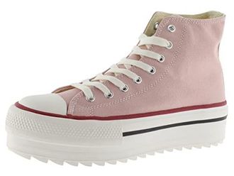 Victoria Bottine Tribu Toile & Logo Rétro & Semelle Double Crantée 1061121 pour Femme Skin 39