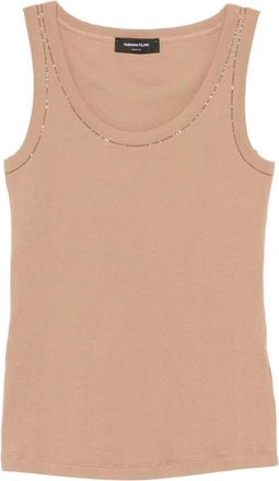 Fabiana Filippi Top orn&eacute; - Femme - Tops - Beige - Taille: 34 FR