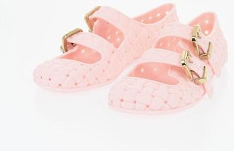 Bottega Veneta Perforated Rubber Mary Jane Ballet Flats size 37