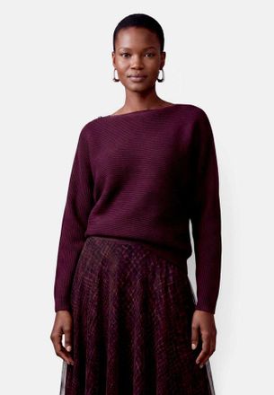 Zero Strickpullover Damen mit Fledermaus&auml;rmeln (1-tlg) Struktur