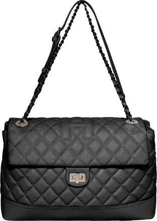 Silvian Heach Femme, Sacs, Noir, Taille: ONE Size Sac bandouli&egrave;re matelass&eacute; avec cha&icirc;ne