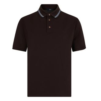 Herno Kurz&auml;rmliges Polohemd aus Baumwolle - - Tops - Herren - Braun - S