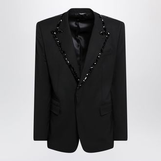 Dolce & Gabbana Blazer mit Strass aus Wollmischung in Schwarz