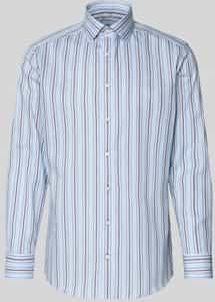 Olymp Regular Fit Business-Hemd mit Streifenmuster und Kentkragen
