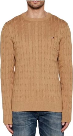 Tommy Hilfiger Homme, Pulls, Beige, Taille: XL Cable Knit Crew Neck Sweater